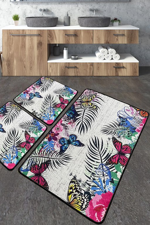L'essentiel Maison Set 3 prostirke za kupatilo Šareni