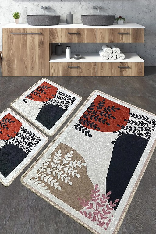 L'essentiel Maison Set 3 prostirke za kupatilo Šareni