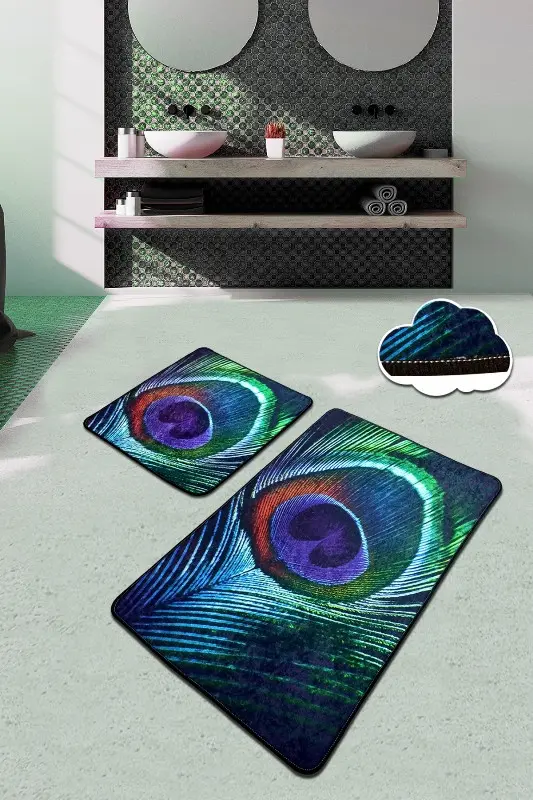 L'essentiel Maison Set 2 prostirke za kupatilo Šareni