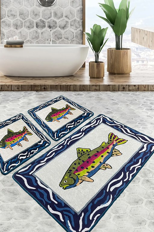 L'essentiel Maison Set 3 prostirke za kupatilo Šareni