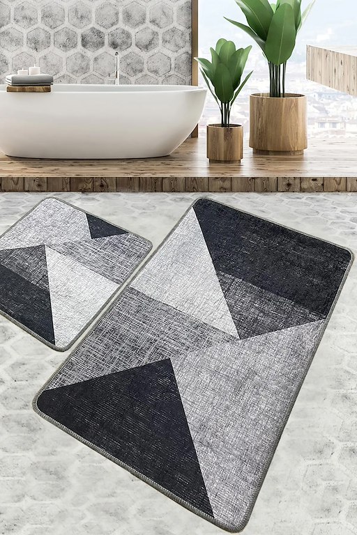 L'essentiel Maison Set 2 prostirke za kupatilo Sivi