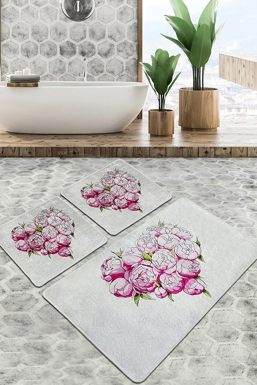 L'essentiel Maison Set 3 prostirke za kupatilo Šareni