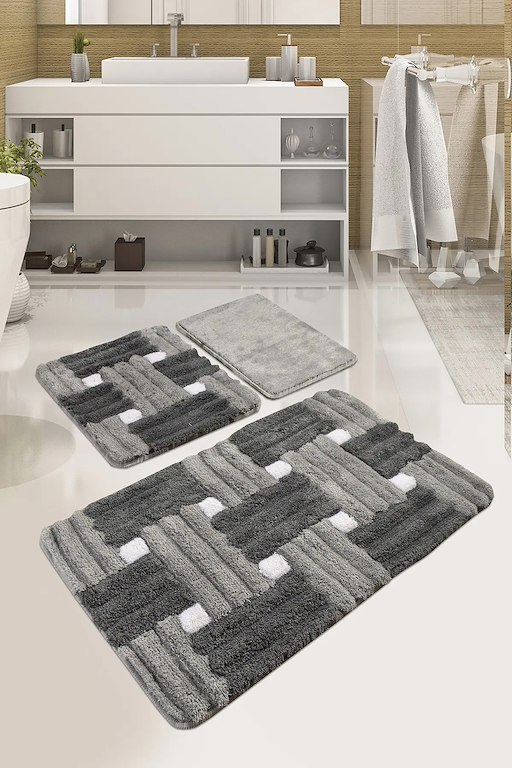 L'essentiel Maison Set 3 prostirke za kupatilo Šareni