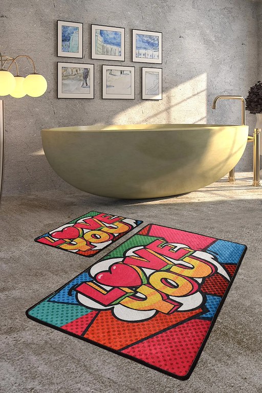 L'essentiel Maison Set 2 prostirke za kupatilo Šareni