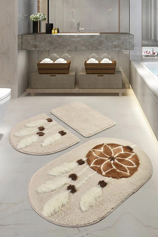 L'essentiel Maison Set 3 prostirke za kupatilo Šareni