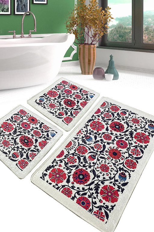 L'essentiel Maison Set 3 prostirke za kupatilo Šareni