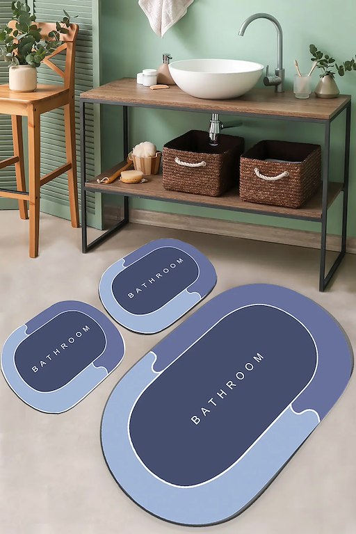 L'essentiel Maison Set 3 prostirke za kupatilo Šareni
