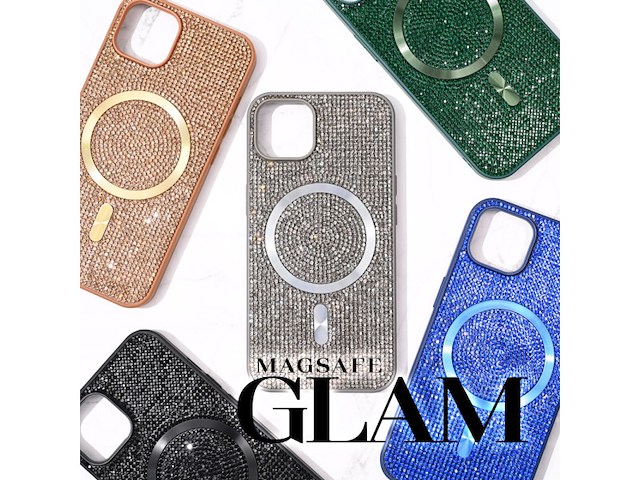 Torbica Magsafe Glam za iPhone 15 Pro Max 6.7 srebrna