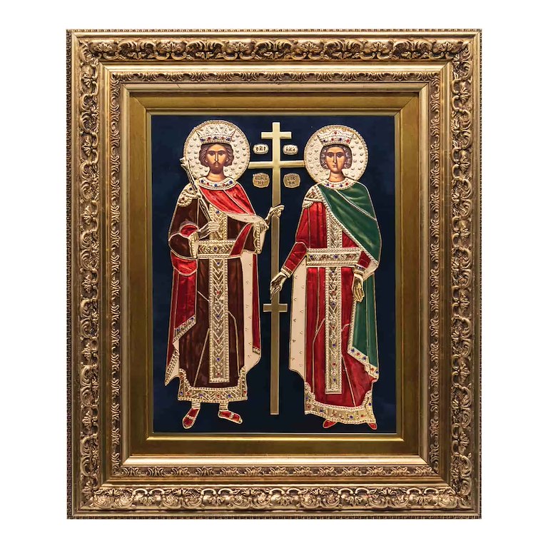 Ikona u ramu Sv. Car Кonstantin I Carica Jelena, 425x500x45 mm