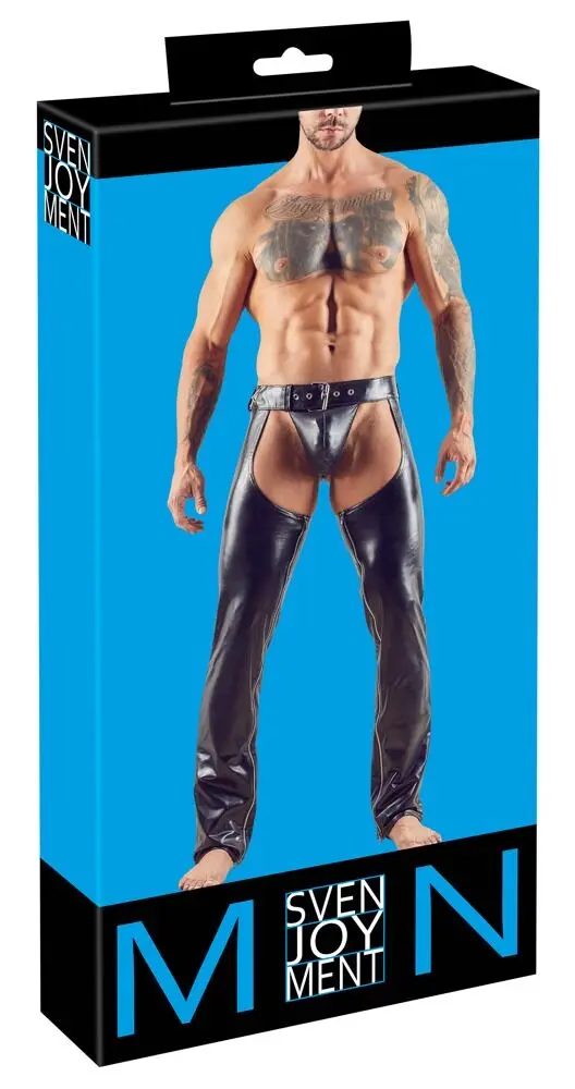 Svenjoyment Muški seksi veš Chaps & String, Crni