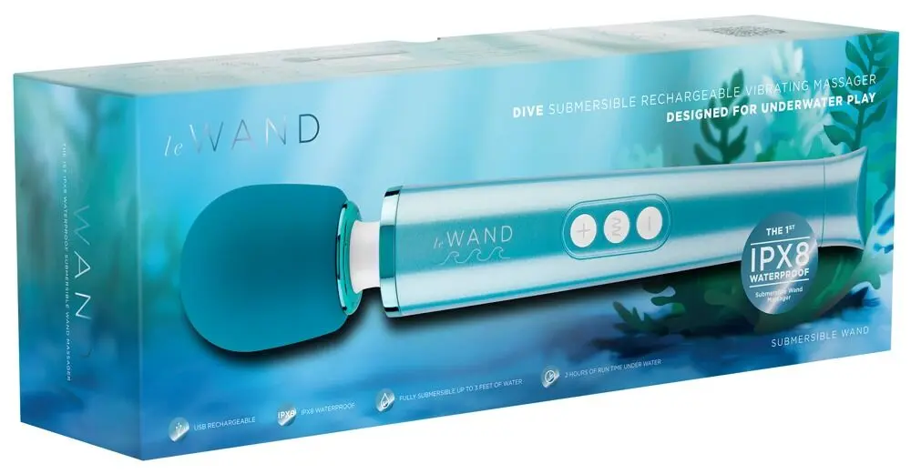 Le Wand Masažer Dive, 29.5cm, Tirkizni