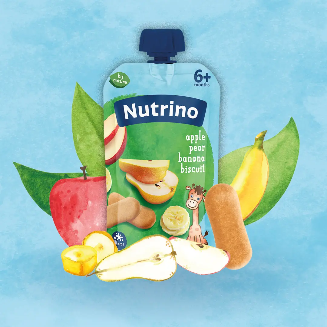Nutrino Pauč, Jabuka, kruška, banana i keks, 100g