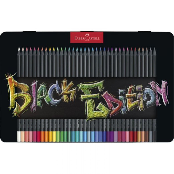 Drvene bojice Black edition Faber-Casell 1/36 metalno pakovanje