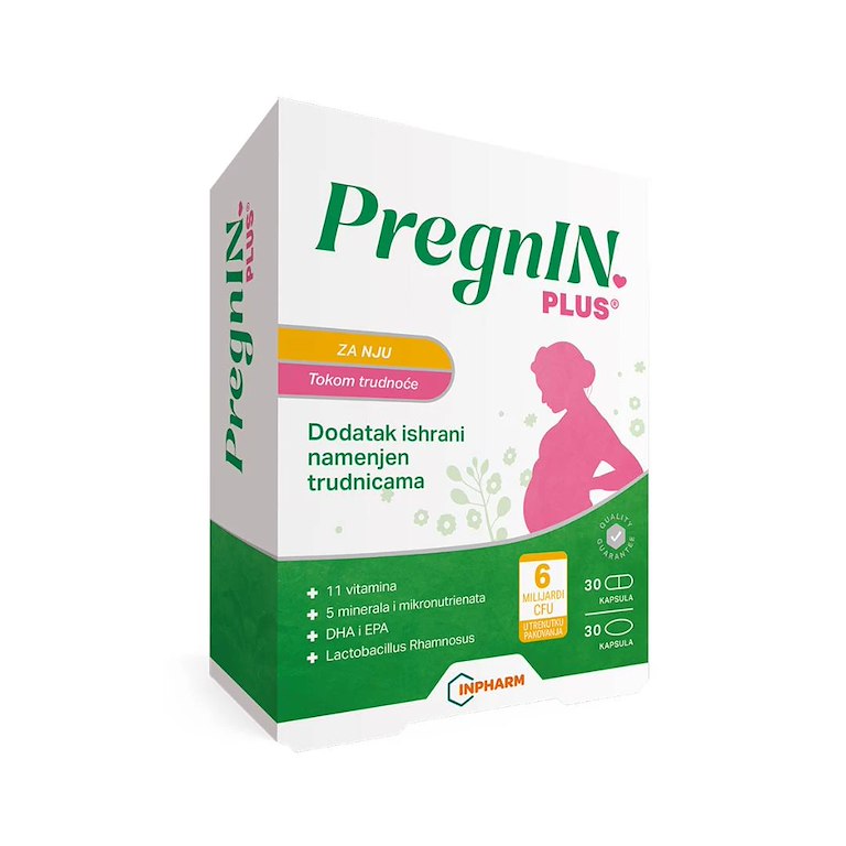 INPHARM PregnIN Plus za Trudnice (30+30) 60 Kapsula