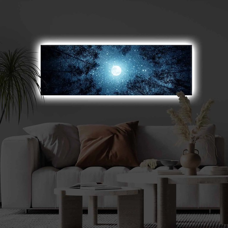Wallity Slika na platnu sa LED osvetljenjem 30x90cm