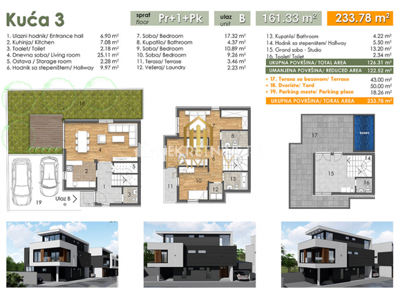 Moderna petosobna kuća sa bazenom i dvorištem na Karagači – 234m² ukupne površine