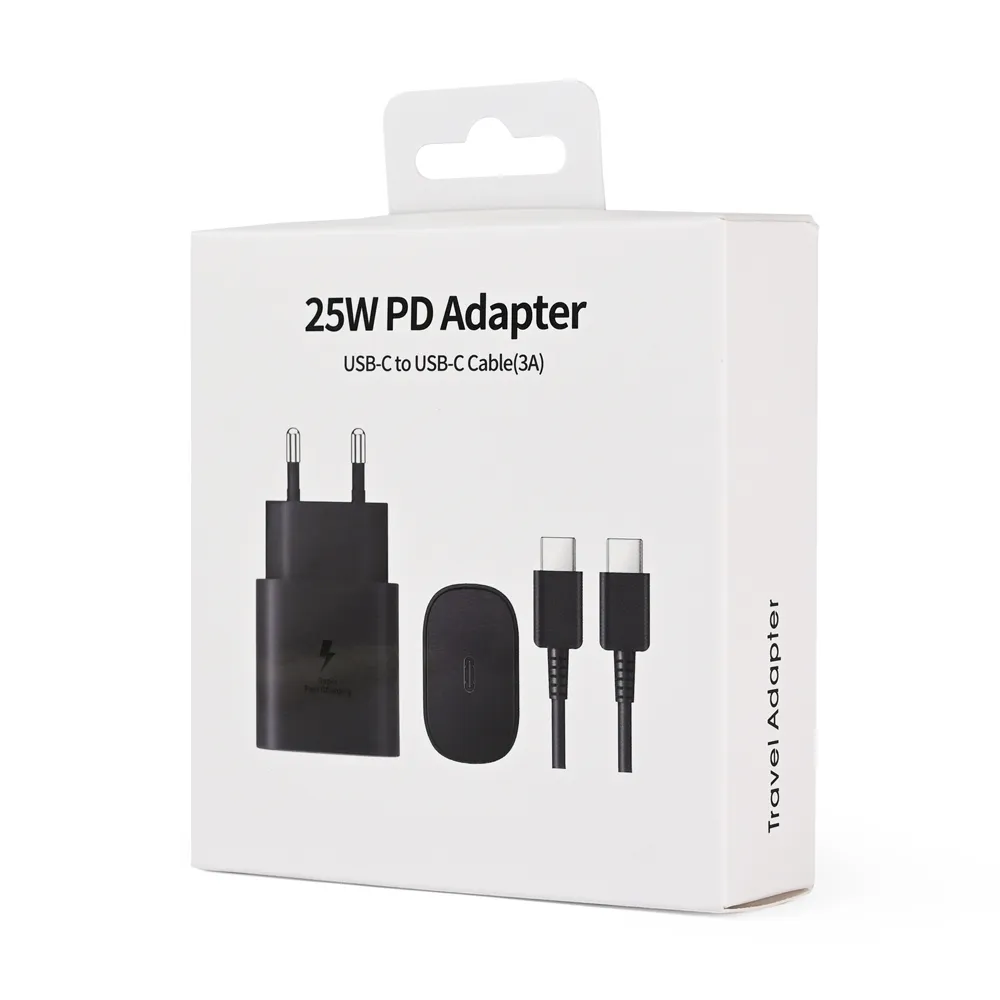 Kucni punjac PD Fast charger 25W za Samsung sa PD Type C kablom CE crni