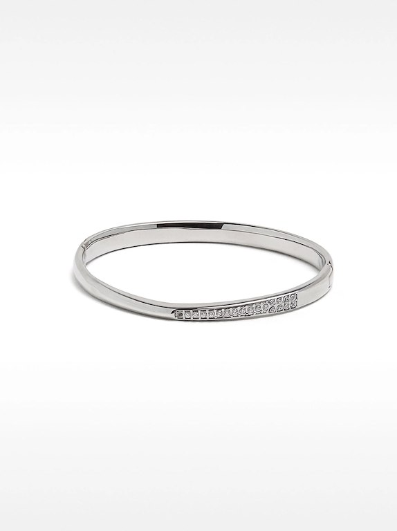 RIGID BRACELET WITH CRYSTALS - STAINLESS STEEL