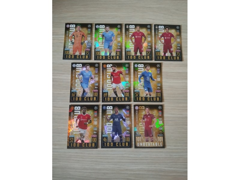 Topps Match Attax UCL - 100 Club - Lot 10 kartica