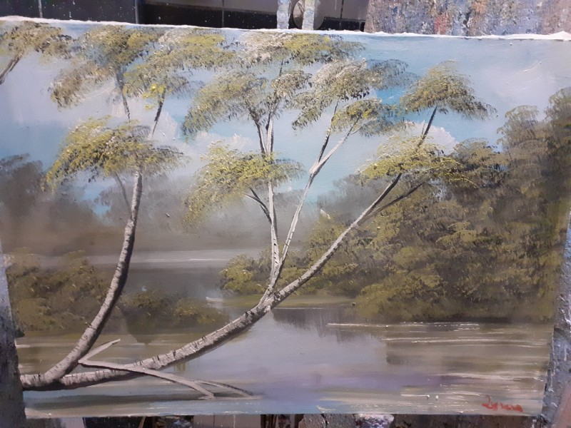 slomljena grana 70x50cm ulje na platnu