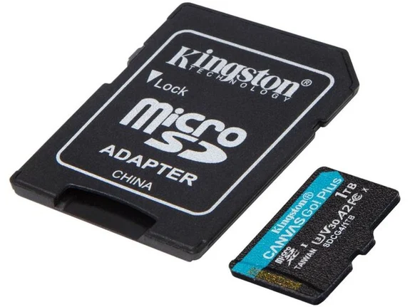 Kingston Memorijska kartica U3 V30 microSDXC 1TB Canvas Go Plus 200MB/s A2 + adapter SDCG4/1TB