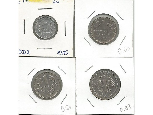 b4 Nemacka 4 kovanice sa slike 1975 - 1990