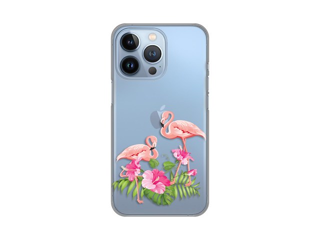 Torbica Silikonska Print Skin za iPhone 13 Pro 6.1 Flamingo