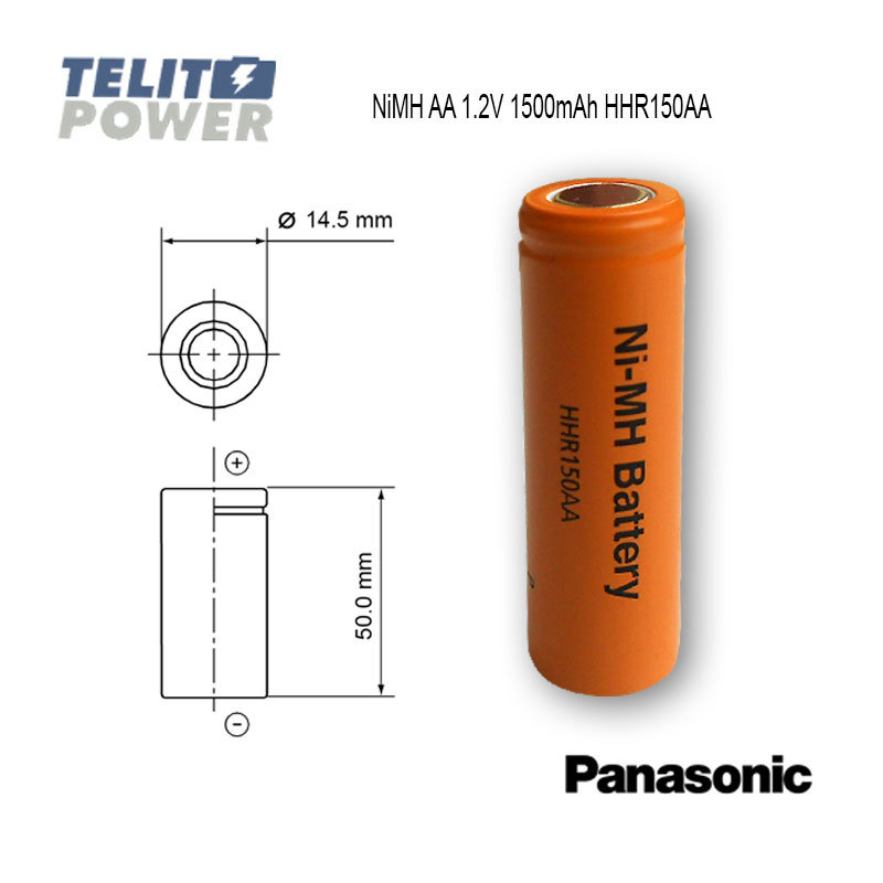 NiMH AA 1.2V 1600mAh baterija Panasonic BK150AA HHR150AA