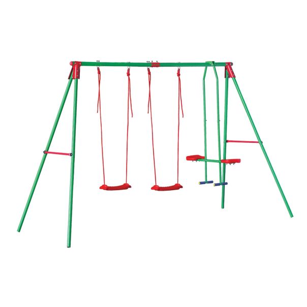 Kombinovana metalna ljuljaška za decu 3u1, 400x139x203 cm