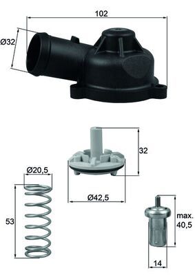 Termostat, rashladna tečnost MAHLE TI 244 83D