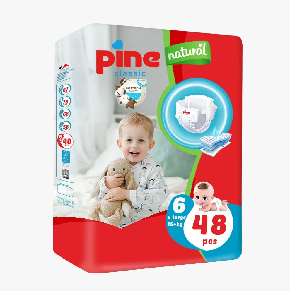 PINE PELENE CLASSIC NATURAL JUMBO 6 15+KG 48KOM