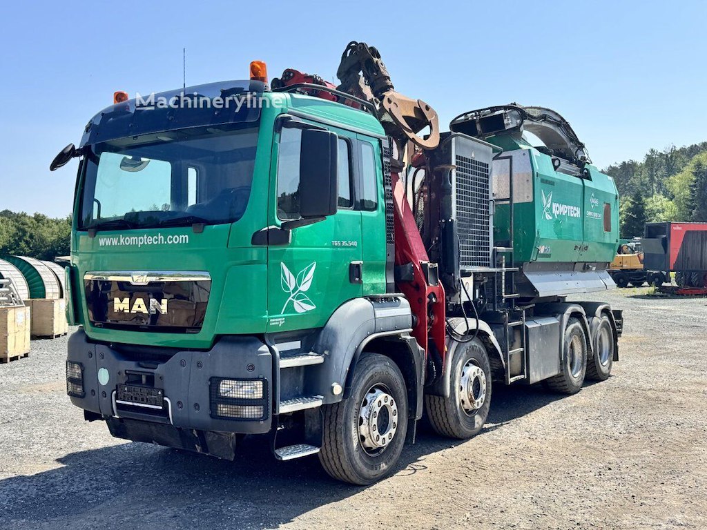 MAN TGS 35.540 8x4 mit Komptech-Zusatzeinheit industrijski šreder