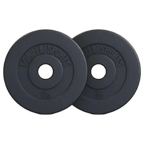 GORILLA SPORTS Set plastičnih olimpijskih tegova 2 x 10 kg