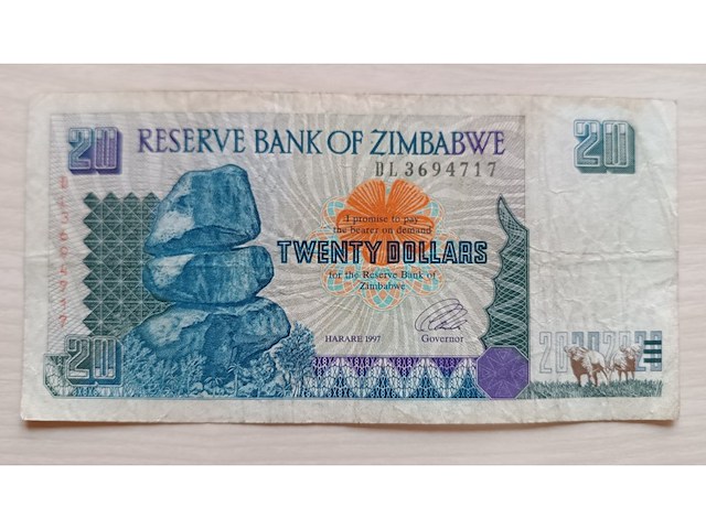Zimbabwe 20 dollars , 1997 godina