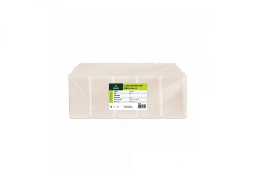 Ubrusi složivi VERDE ECO 2-sl. 21x22 cm (20 kom x 200 lista)