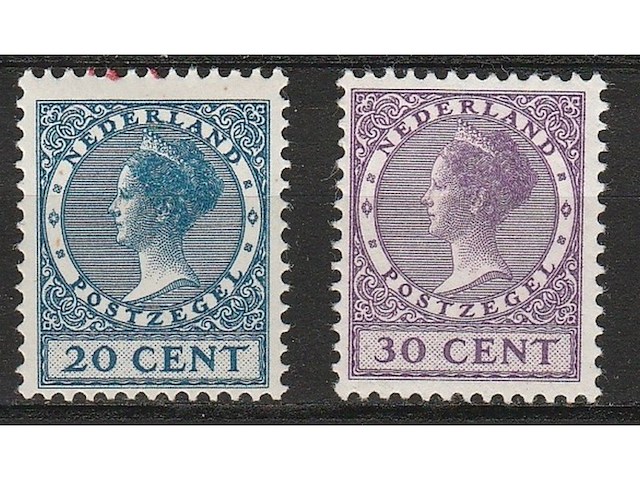 Netherlands, Holandija-1924-25-Queen Wilhelmina-MH