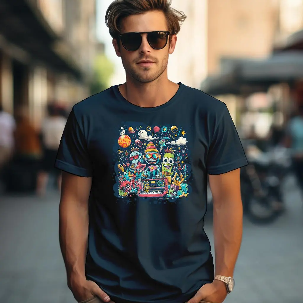 Camiseta Majica sa štampanim printom Cam 781, Muška, Teget