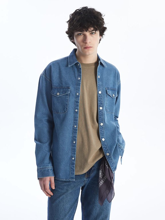 LC Waikiki Muška teksas košulja S4CO36Z8-H45, Indigo