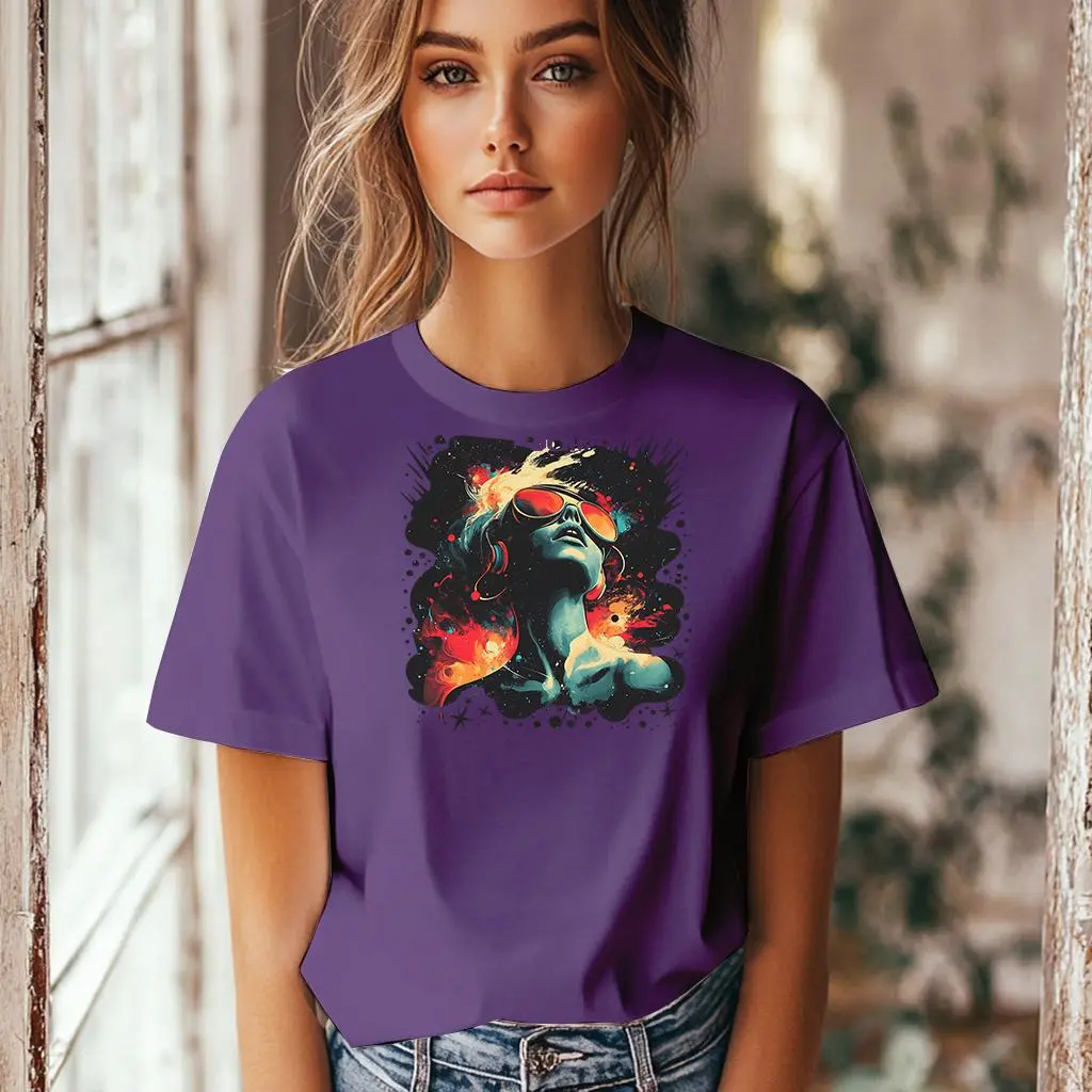 Camiseta Majica sa štampanim printom Cam 780, Ženska, Patlidžan