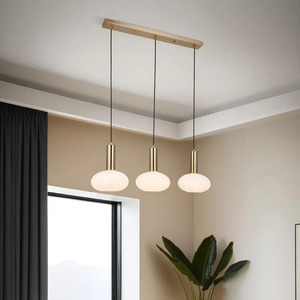 Opviq Luster Kabo-52-03, Ø19, 12cm, IP20 Zlatno-bele boje