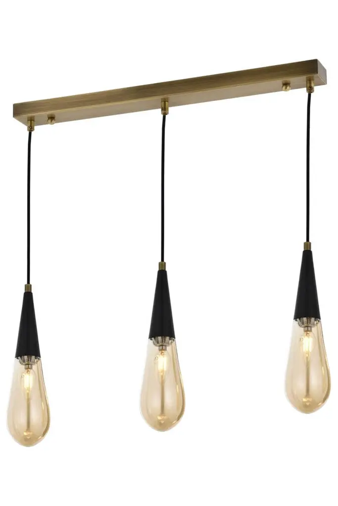 Opviq Luster AV-4236-3EY, 90x65x10cm, IP20, 220V-240 V, Zlatno-crne boje