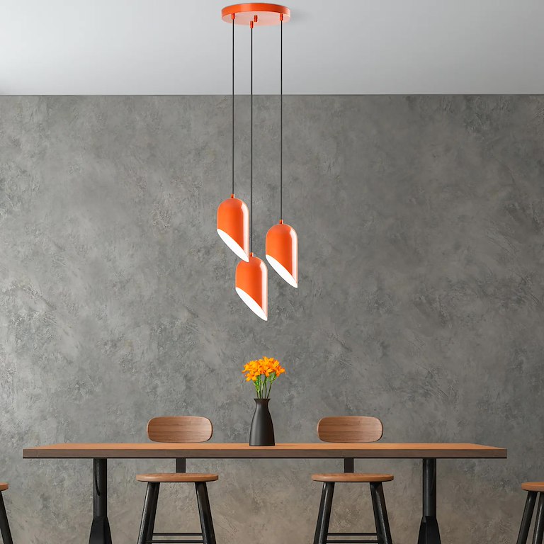 Opviq Luster Kesik-6176-3, 75-121cm, 40 cm, 3xE27, Narandžasti