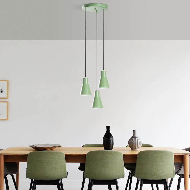 Opviq Luster Konikkem-6357-3, 75-114cm, 40 cm, 3xE27, Zeleni