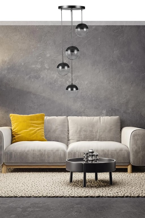 Opviq Luster Küre, 70 cm, E27, Tamnosivi