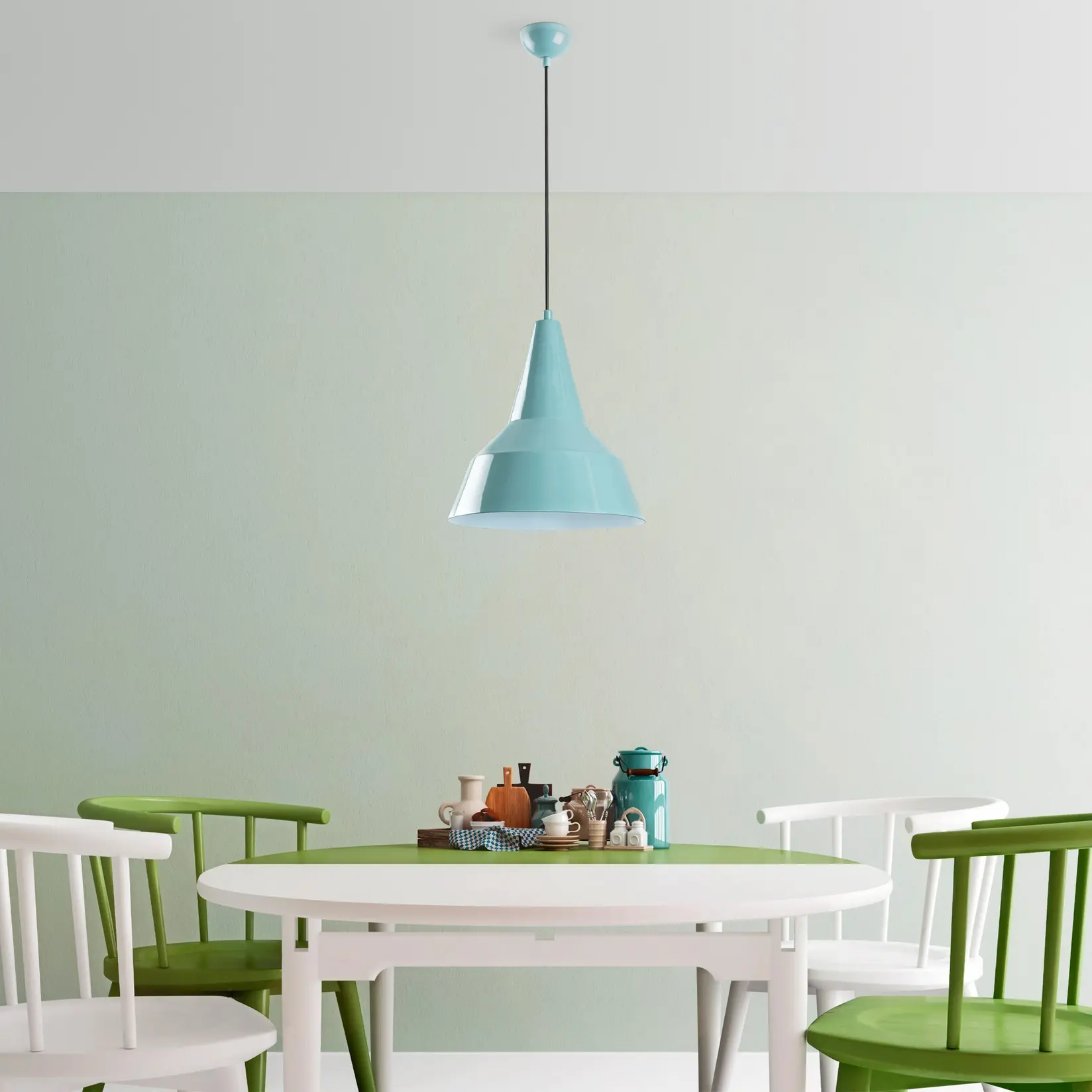 Opviq Luster Saglam 3728, 42-131cm, Ø30 cm, E27, Tirkizni