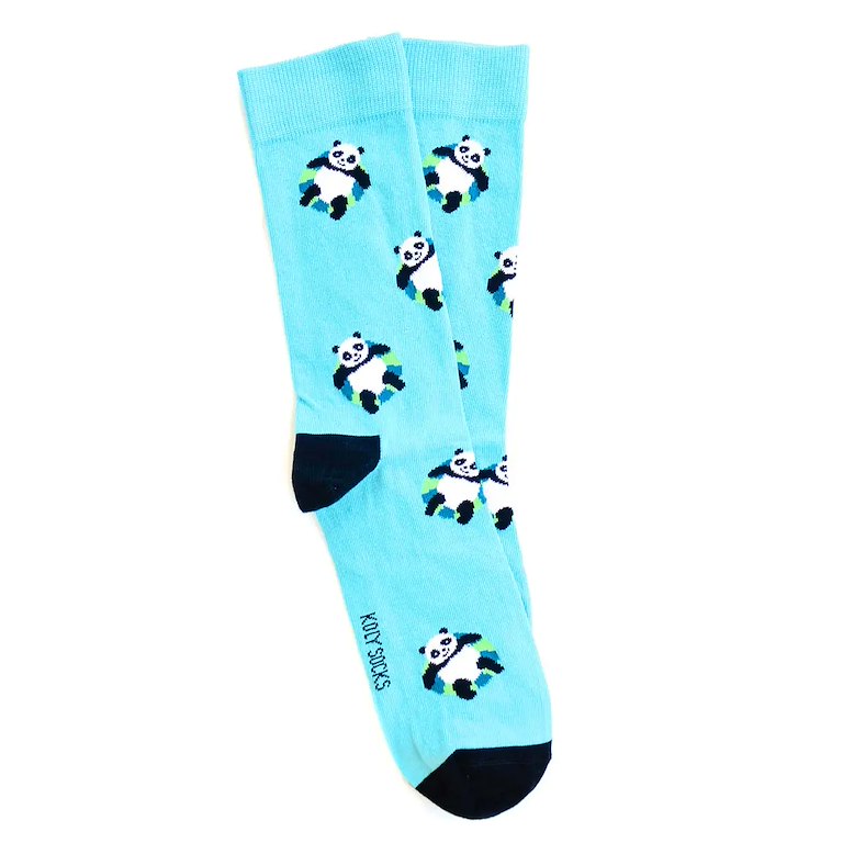 KOLY SOCKS Ženske sokne Panda na bazenu plave