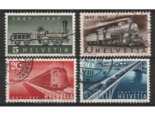 Switzerland, Švajcarska - 1947 - Railways