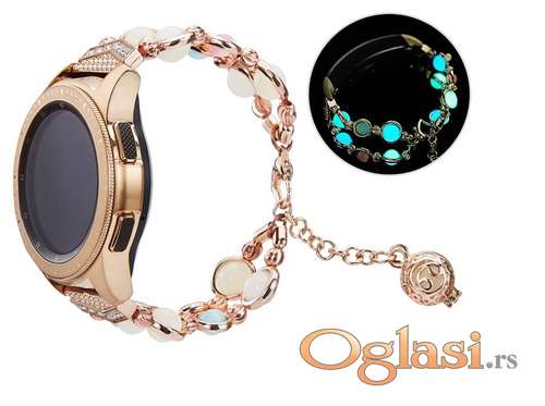 Rose gold metalna narukvica 20mm sa biserima Samsung,Huawei watch