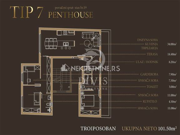 Novogradnja kod Saobraćajnog fakulteta, 3.5, 120m2