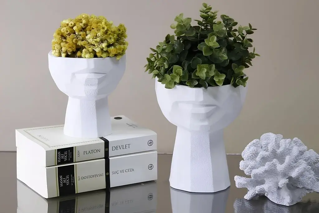 Aberto Design Set dekorativnih saksija CY0460, 2 komada, Beli